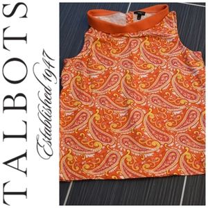 Talbots | Tops | Talbots Orange Yellow Paisley Print Top Size L | Poshmark